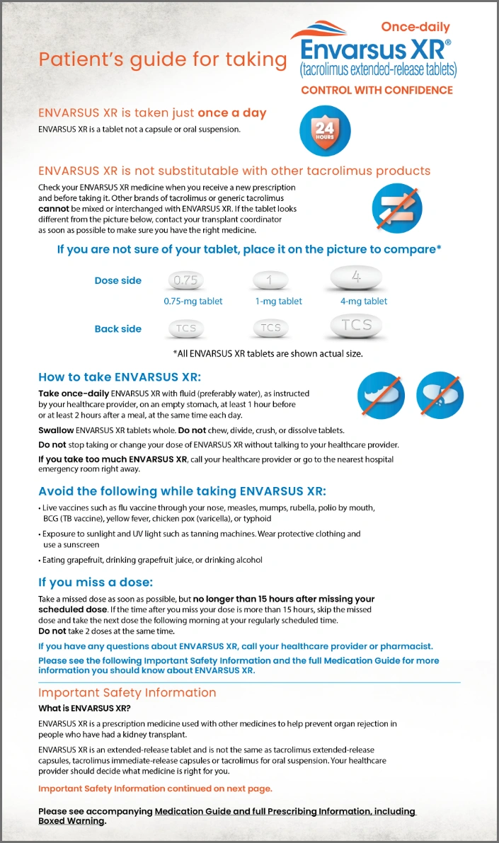 Professional Resources | ENVARSUS XR® (tacrolimus extended-release)